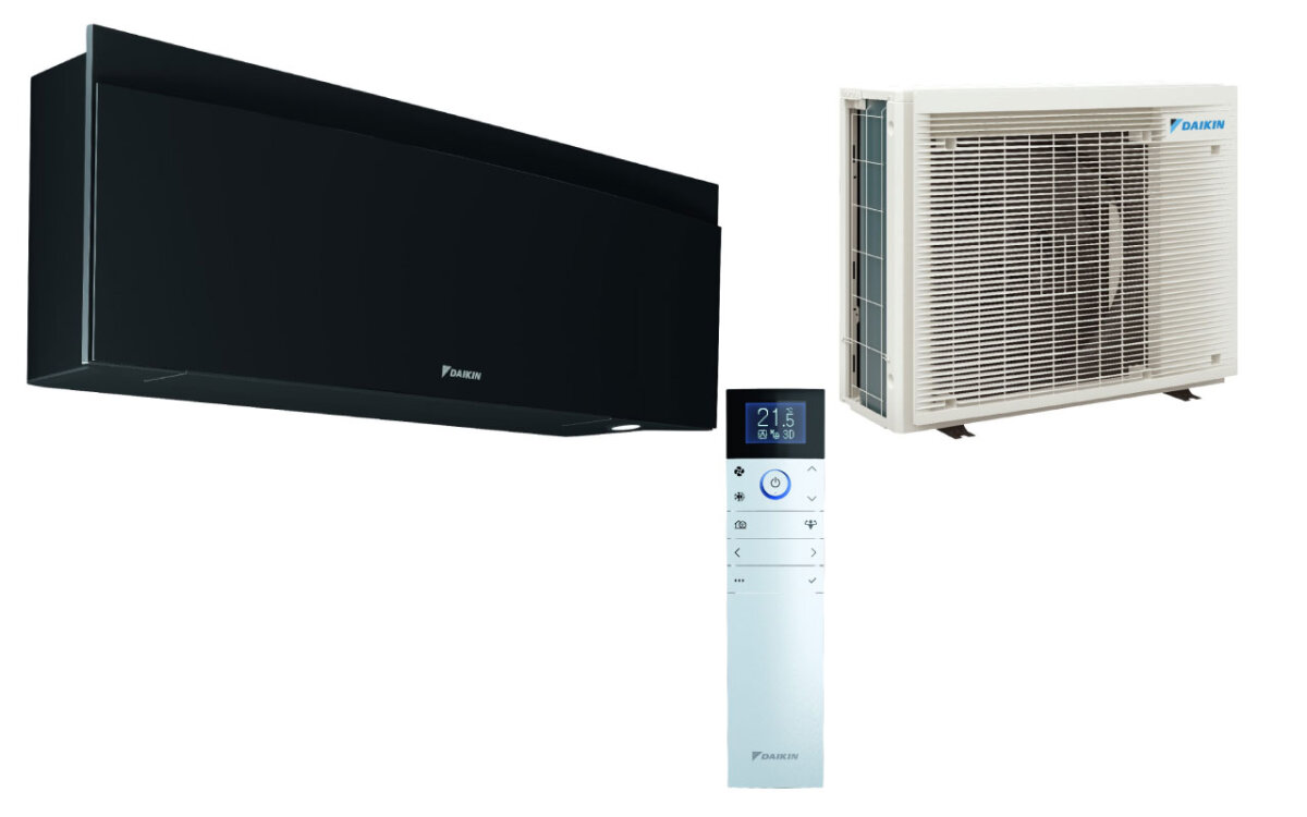 DAIKIN Emura Wandklimageräte SET 3,5 kW Schwarz (FTXJ35AB+RXJ35A), 2. ...